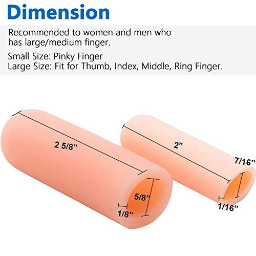 JKcare Large Finger Cots, 10 Pack Silicone Finger Sleeves Support for Trigger Finger & Arthritis - Finger Covers Protector for Cracked Finger, Corn & Callus Pain Relief