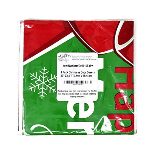 4 Pack Christmas Bathroom and Front Door Holiday Decorations and Covers