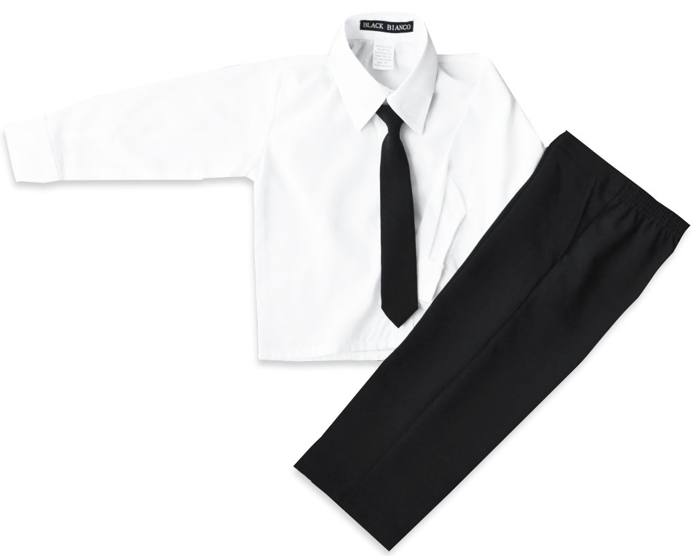Black n Bianco Boys Suit with Tie for Toddlers and Infants. (X-Large 18-24 Months, Black)