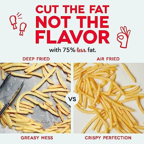 DASH Tasti-Crisp™ Electric Air Fryer Oven Cooker with Temperature Control, Non-Stick Fry Basket, Recipe Guide + Auto Shut Off Feature, 1000-Watt, 2.6Qt, Black