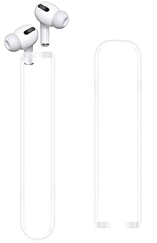 JNSA [Never Lose Your Air Pods Pro] Anti Slip Set , Sport Ear Hook Compatible with Air Pods Pro + Air Pods Pro Earbuds Ear Hooks Cover + Strap Compatible with Air Pods Pro [3in1] (White)