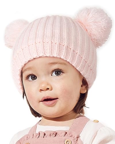 FURTALK Toddler Winter Hat Pom Beanie Fleece Lined Knit Hats for Baby Kids Boys Girls 1-3 Years