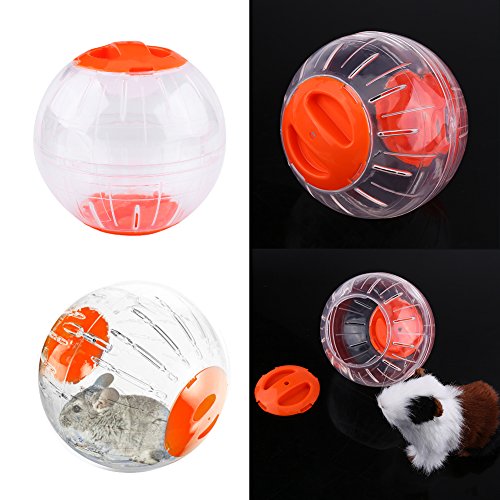 Hamster Exercise Ball,Delaman 4.7 inch Silent Hamster Mini Running Activity Exercise Ball, Toy Transparent Hamster Ball fo Hamster Running Activity (Orange)