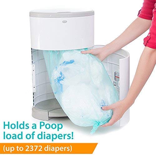 4 Pack Diaper Refill Liners – Compatible with Dekor PLUS Refill - Disposable Diaper Pail Liners Hold Up To 2372 Diapers – Baby Scented Refills with Natural Charcoal Smell Eliminator Bags