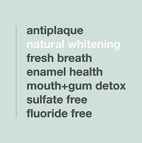 Davids Natural Toothpaste for Teeth Whitening, Peppermint, Antiplaque, Flouride Free, SLS Free, EWG Verified, Toothpaste Squeezer Included, Recycable Metal Tube, 5.25oz