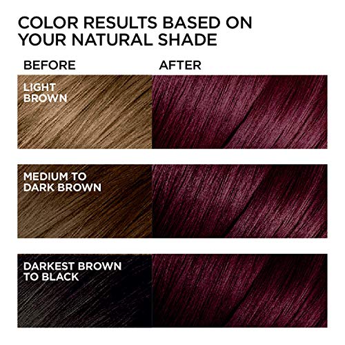 L’Oréal Paris Feria Multi-Faceted Shimmering Permanent Hair Color, V38 Violet Noir, Hair Dye Kit, Pack of 2