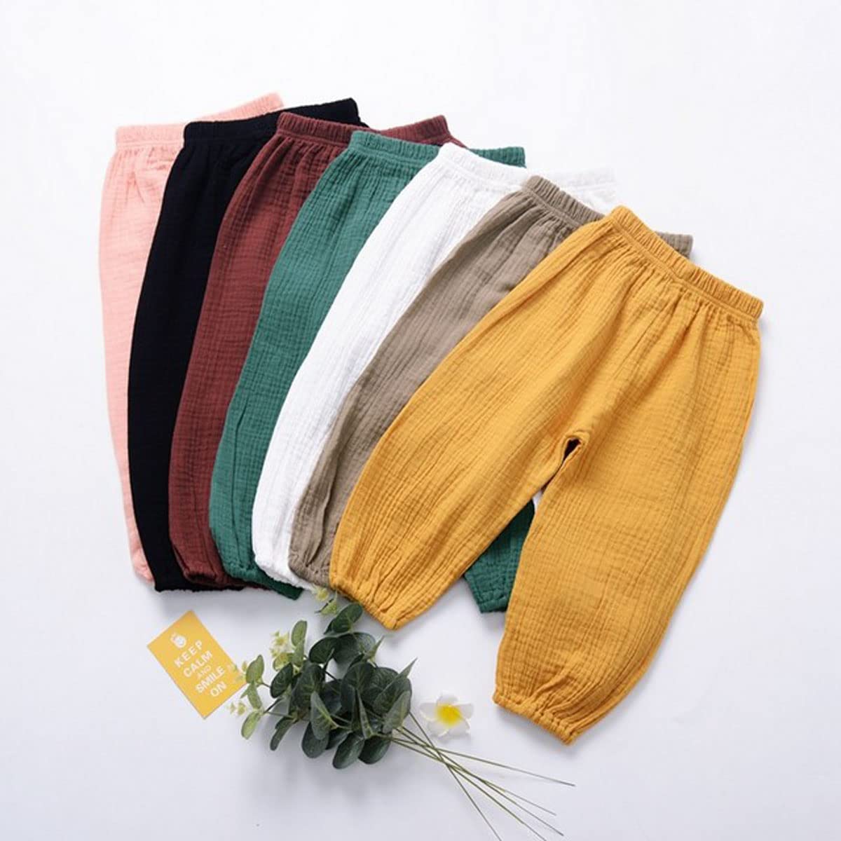 BULINGNA Cute Toddler Kids Baby Boy Girl Casual Eelastic Harem Long Pants Bloomers (Green, 3-4 Years)