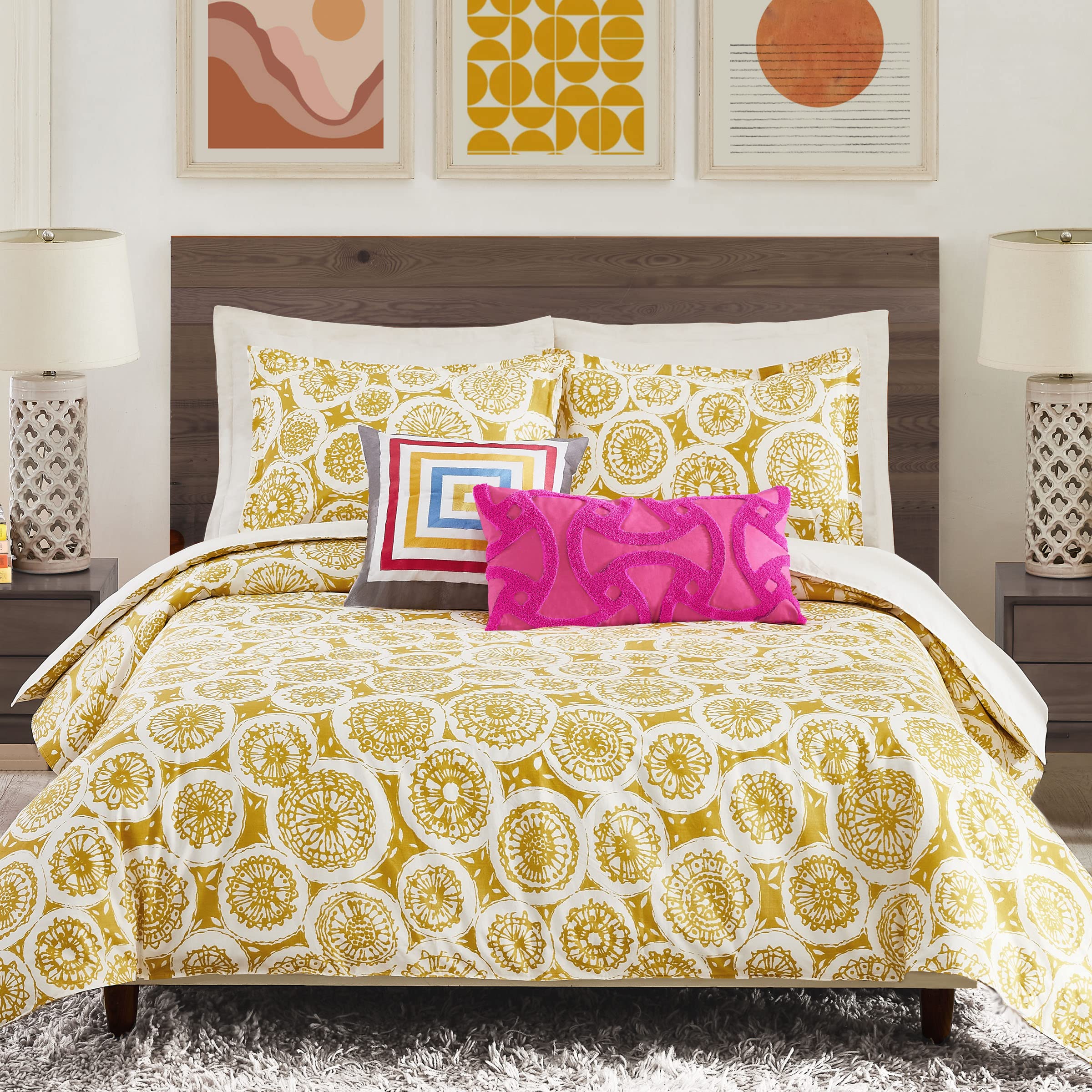 Trina Turk Star Dot 3-Piece 100% Cotton Duvet Set - Full/Queen