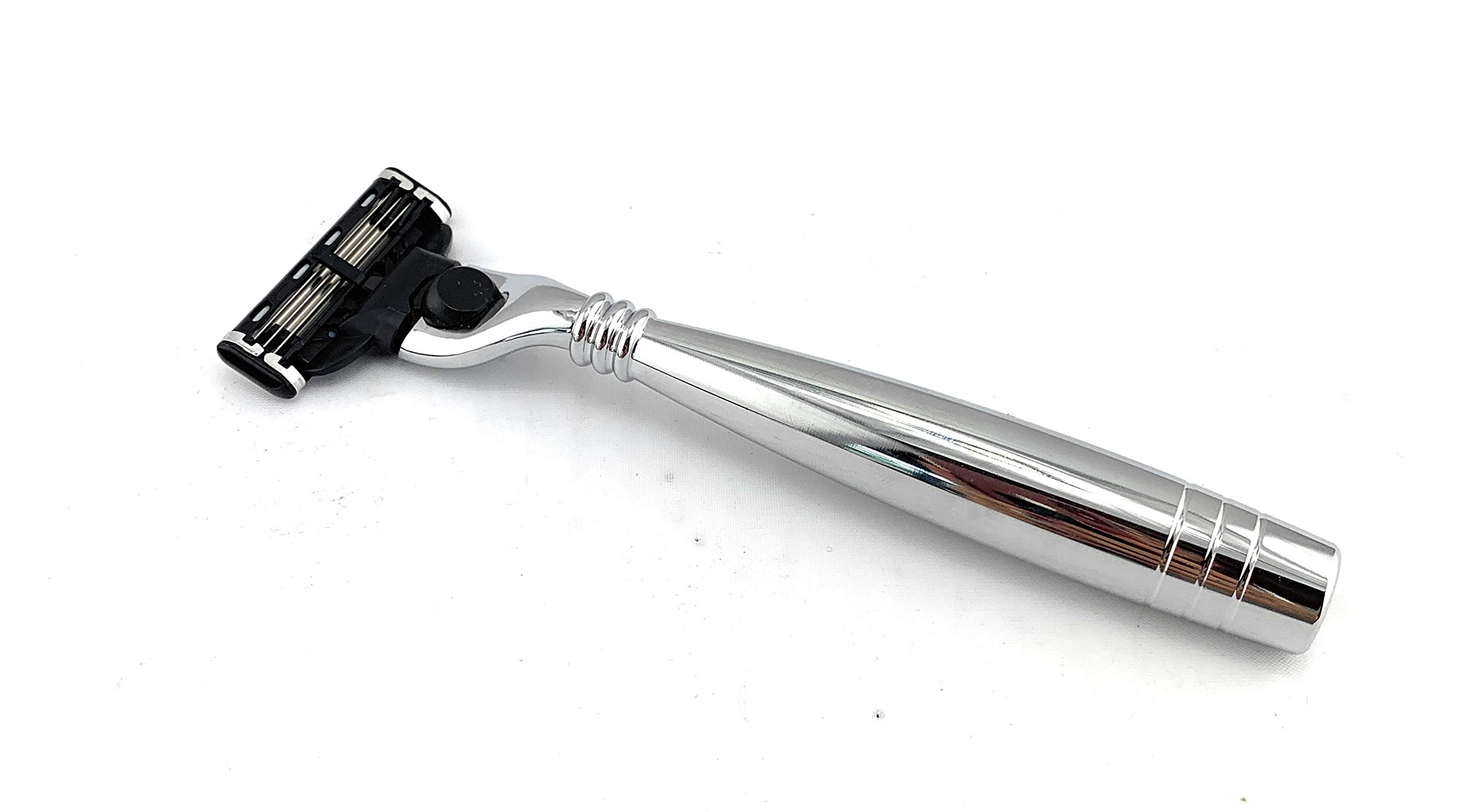 G.B.S Triple Blade Stainless Steel Razor with a Leather Case