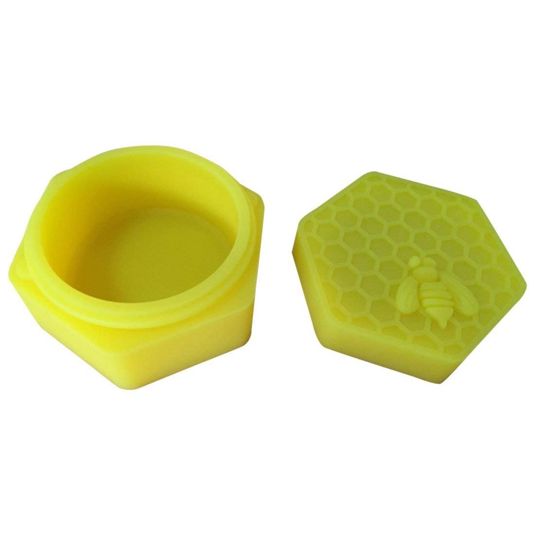 HONEYYE 26ml Silicone Container Hexagon Honeybee Shape Storage Multi Use Jars (1, yellow)