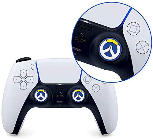 2Pcs Analog Thumb Grip Stick Cover, Dualsense Wireless Controllers Game Remote Joystick Cap, Fantastic Non-Slip Silicone Handle Protection Cover for PS5/PS4/Xbox one/360/NS PRO (Overwatch)