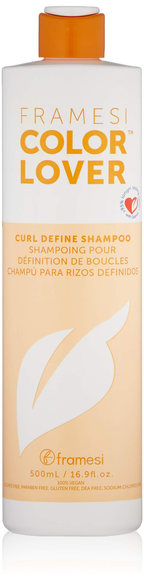 Framesi Color Lover Curl Define Shampoo, 16.9 fl oz, Shampoo for Curly Hair with Quinoa and Aloe Vera, Color Treated Hair
