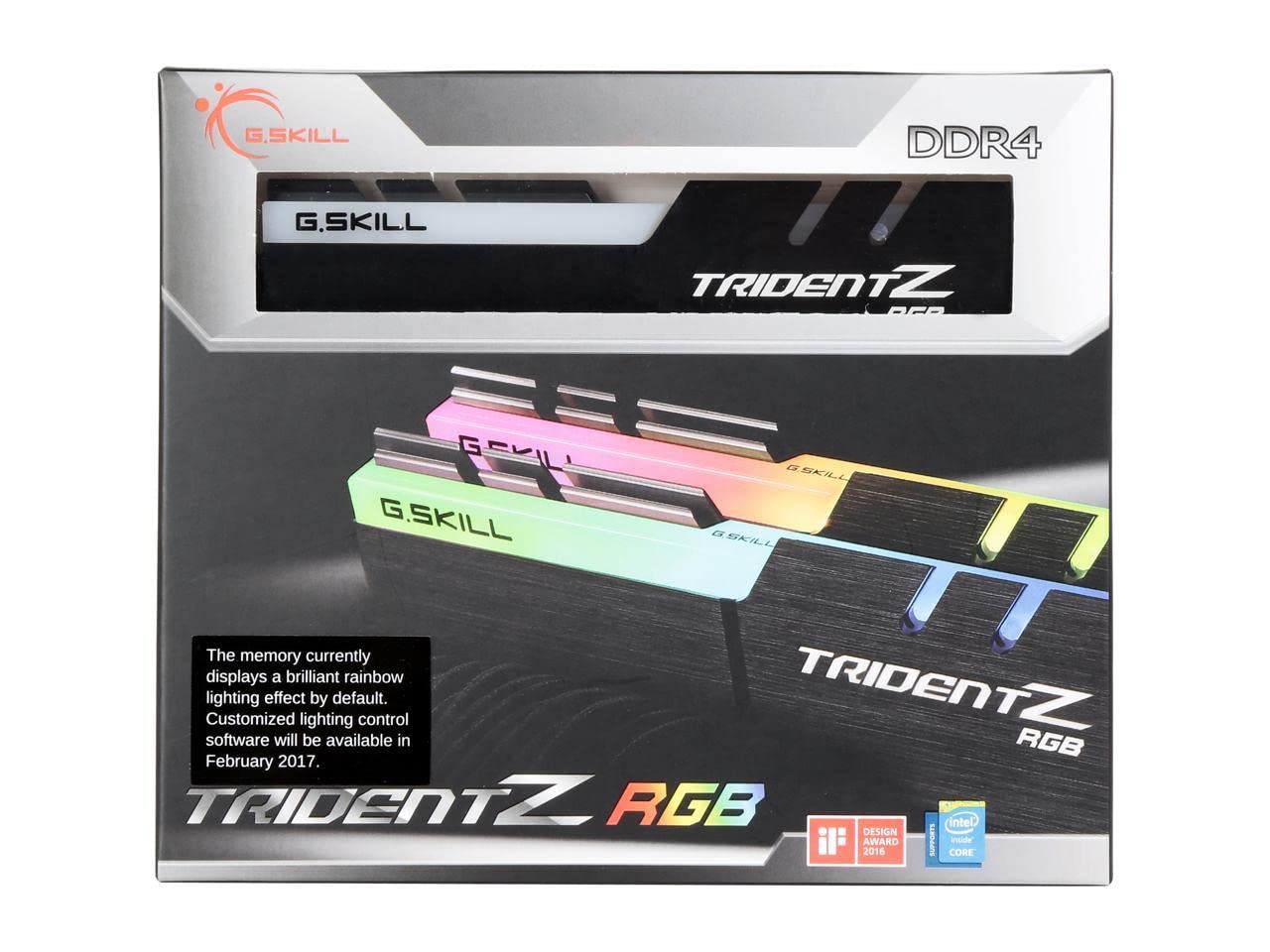 G.SKILL Trident Z RGB Series (Intel XMP) DDR4 RAM 16GB (2x8GB) 3200MT/s CL14-14-14-34 1.35V Desktop Computer Memory UDIMM (F4-3200C14D-16GTZR)