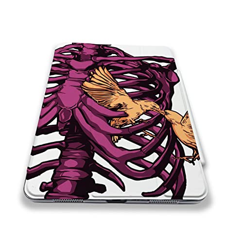 Cute Skeleton Bird Pattern Case Compatible with All Generations iPad Air Pro Mini 5 6 11 inch 12.9 10.9 10.2 9.7 7.9 Plastic Fabric Cover Slim Smart Stand SN1030 (8.3" Mini 6th gen)