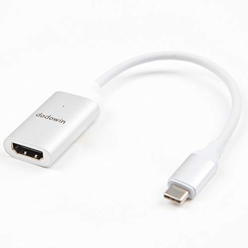 DODOWIN USB C to HDMI Adapter, USB C to HDMI Cable 4K 60Hz, USB Type-C (Thunderbolt 3) to HDMI Adapter Compatible 2018-2019 MacBook Air/Pro 2017 2016 (Silver)