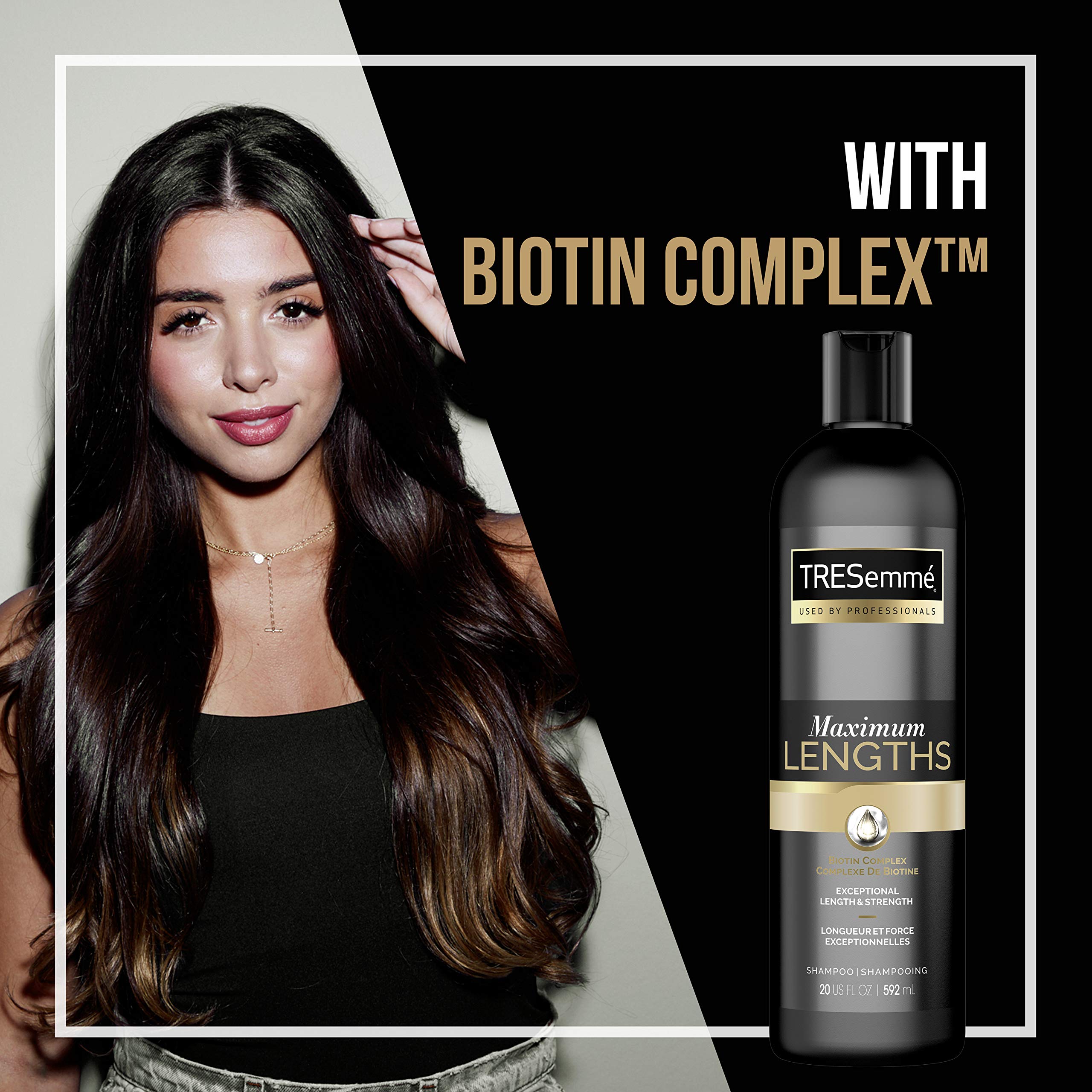 TRESemmé Shampoo Biotin for Dry Hair and Split Ends Max Lengths Sealing Split Ends 20 Fl Oz (Pack of 4)