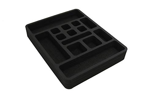 Polar Whale Makeup Drawer Organizer Compatible with IKEA Alex Tray Washable Waterproof Foam Insert for Home Bathroom Bedroom Office 11.5 x 14.5 Inches 14 Compartments for Cosmetics Black