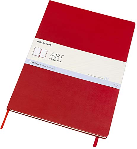 Moleskine Art Sketchbook, Hard Cover, A3 (11.75" x 16.5") Plain/Blank, Scarlet Red, 96 Pages