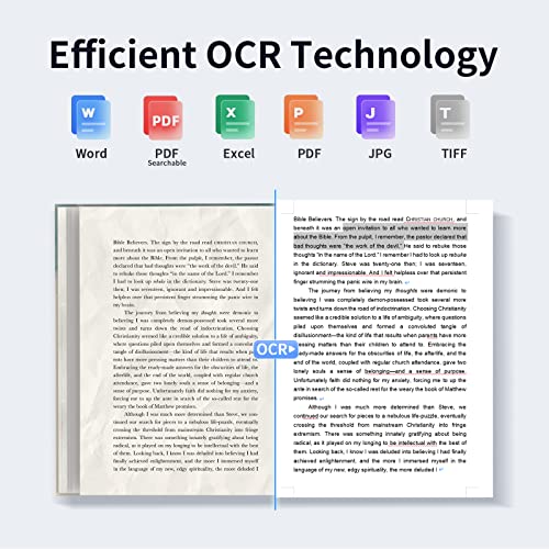 CZUR ET16 Plus Advanced Book & Document Scanner, 2nd Gen Auto-Flatten&Deskew Tech, 16MP Camera, Capture A3, 186 Languages OCR, Convert to PDF/Searchable PDF/Word/Tiff/Excel, Run On Windows&MacOS