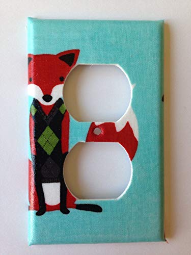 Fox and Glasses Light Switch Plate Cover Various Sizes Offered