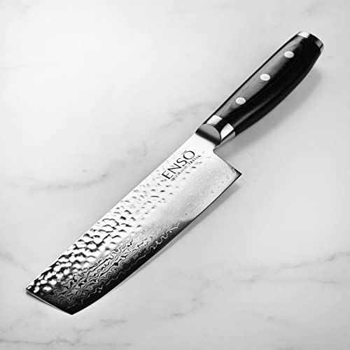 Enso Nakiri Knife - Made in Japan - HD Series - VG10 Hammered Damascus Japanese Stainless Steel - 6.5"