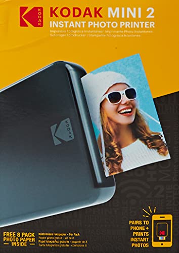 Kodak HD Wireless Portable Mobile Instant Photo Printer, Print Social Media Photos, Premium Quality Full Color Prints. Compatible w/iOS and Android Devices (Black)