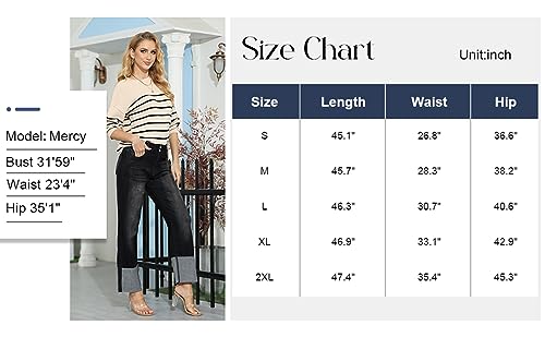 BWQ Womens High Waisted Straight Leg Mom Jeans Stretchy Boyfriend Denim Jeans