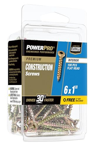 Power Pro Premium Interior Construction Screws (#6 x 1) - 100pc
