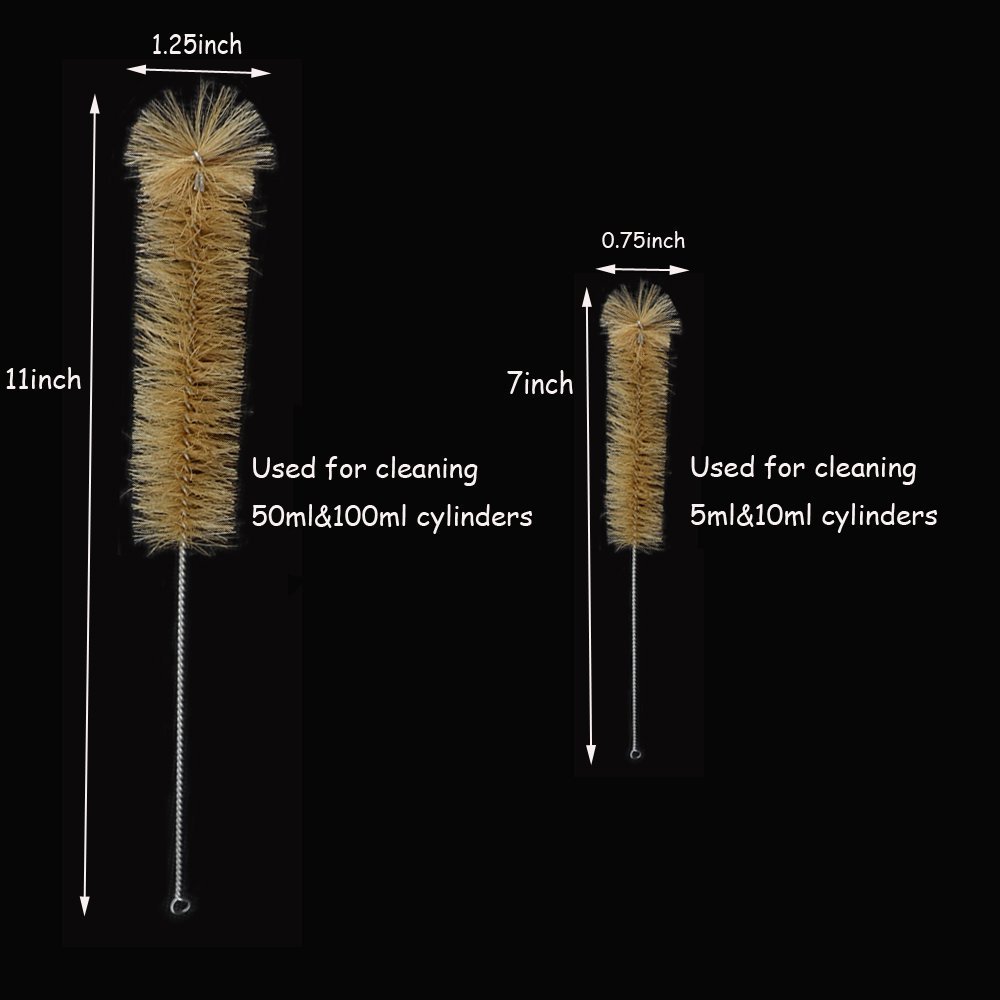 Thick Glass Graduated Measuring Cylinder Set 5ml 10ml 50ml 100ml with Two Brushes Three Pipettes