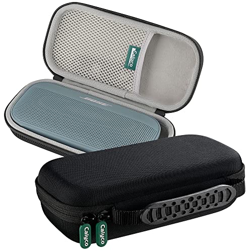 C CALYCO Portable Hard Travel Case for Bose SoundLink Flex Wireless Speaker, Travel Storage Case with Mesh Pockets for SoundLink Flex Speaker and Accessories (Black, Case Only)