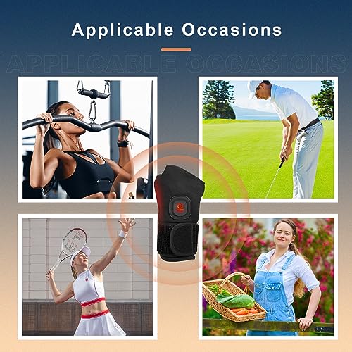 Carpal Tunnel Wrist Brace Support, Electric Hand Heating Pad Heated Wrap for De Quervainâs tendonitis, Rheumatoid Arthritis, Joint Pain Relief Auto Shut Off, Fit for Men and Women, Right Hand