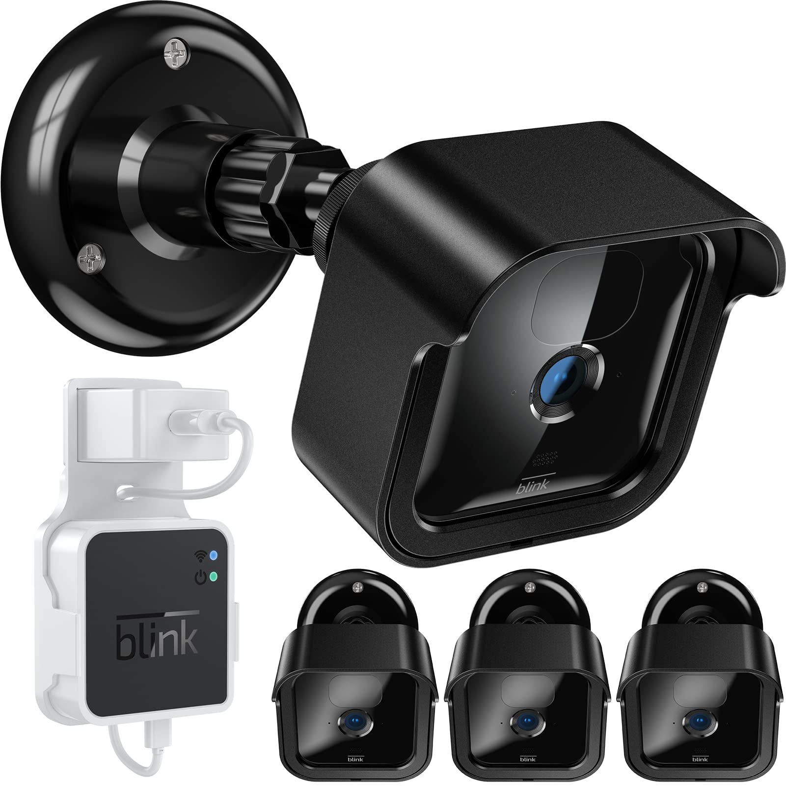 Blink XT XT2 Camera Wall Mount Bracket ,Weather Proof 360 Degree Protective Adjustable Indoor/Outdoor Mount and Cover for Blink XT XT2 Home Security Camera Anti-Sun Glare UV Protection Black(3 Pack)