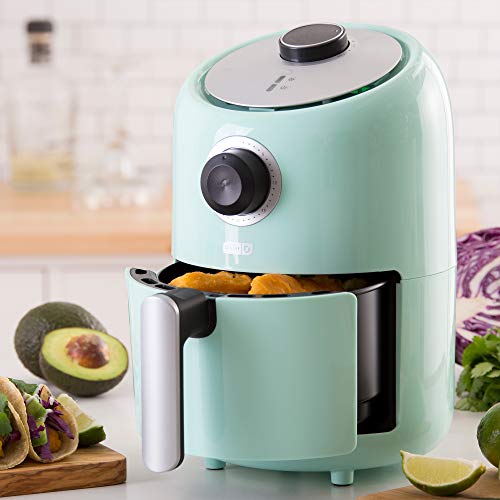Dash Compact Air Fryer Oven Cooker, 2 Quart - Aqua & DEZT001AQ 2 Slice Extra Wide Slot Easy Toaster with Cool Touch + Defrost Feature, for Bagels, Specialty Breads & other Baked Goods, Aqua