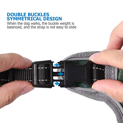 POPETPOP Dog Harness Reflective Adjustable Outdoor Pet Vest Harness Easy Control for Small Medium Large Dogs
