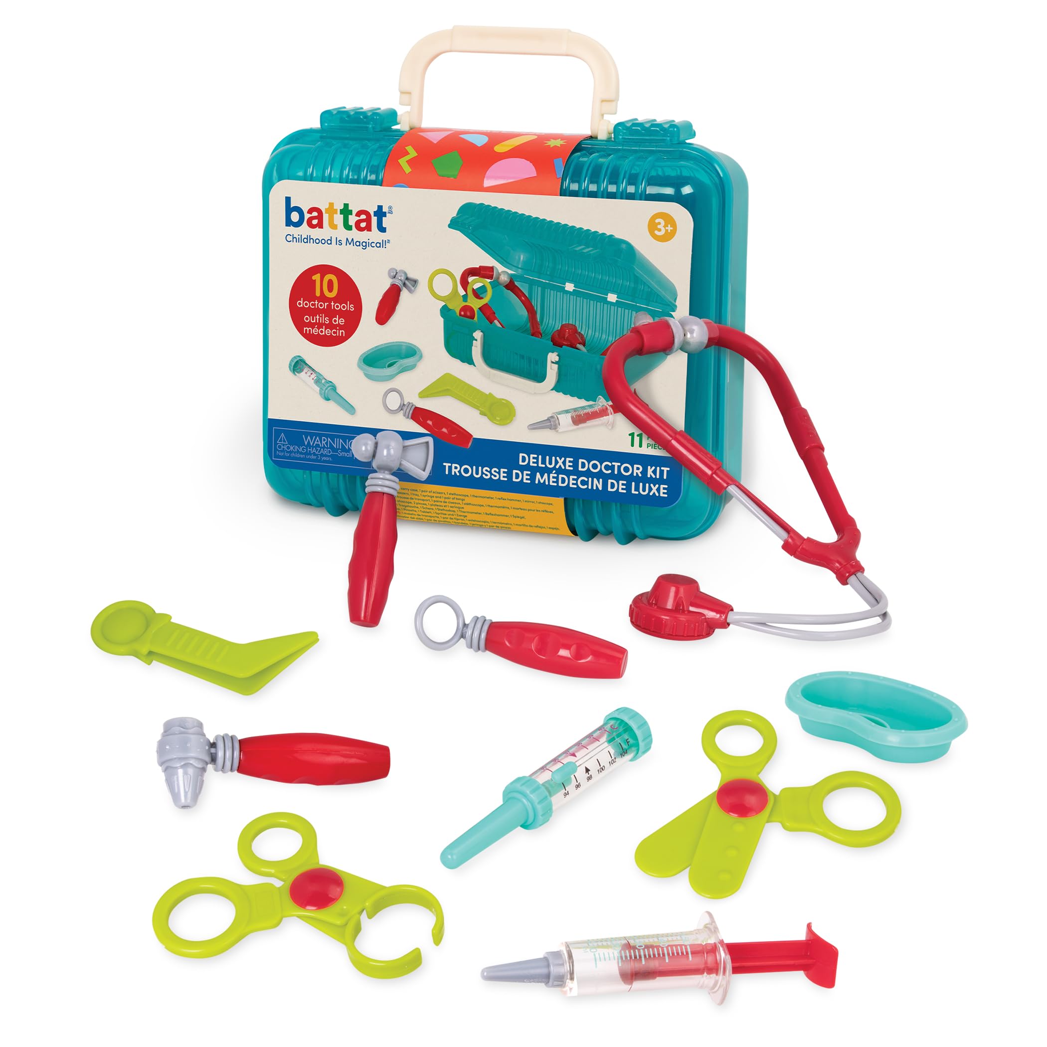 Battat â Pretend Play Doctor Set â Kids Nurse Toys â 10-Pieces & Carry Case â Toddler House Call Playset â 3 Years + â Deluxe Doctor Kit