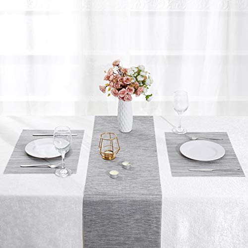 DOLOPL Table Runner Grey Table Runners Outdoor Table Runner 12"×72" Non-Slip Heat Resistant Easy to Clean Modern Farmhouse Kitchen Table Runner for Patios Family Dinner Office Kitchen Table