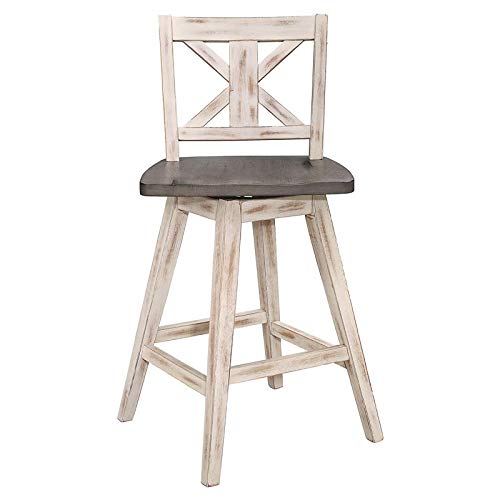 Homelegance Amsonia Counter Height Swivel Barstool (Set of 2), White