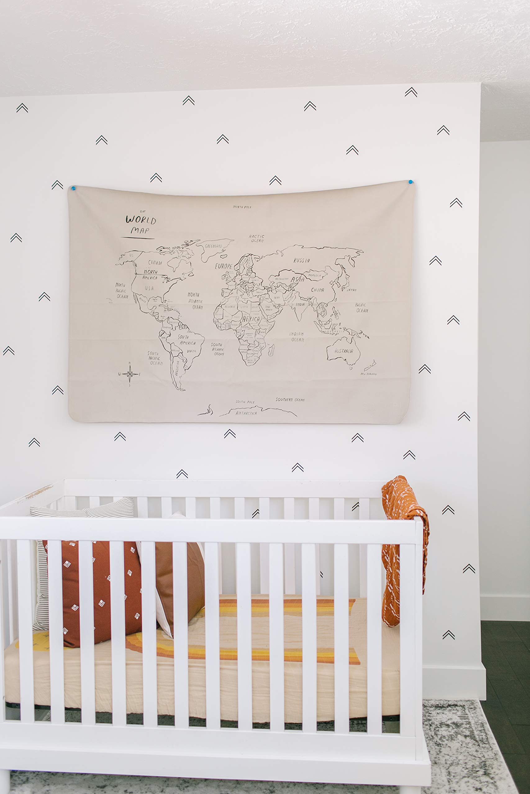 Modern Maxwell Wall Art Decals for Boys Girls Nursery, Bedroom, Living Room Archer Black Arrowheads Room Sticker Set 112 Pieces