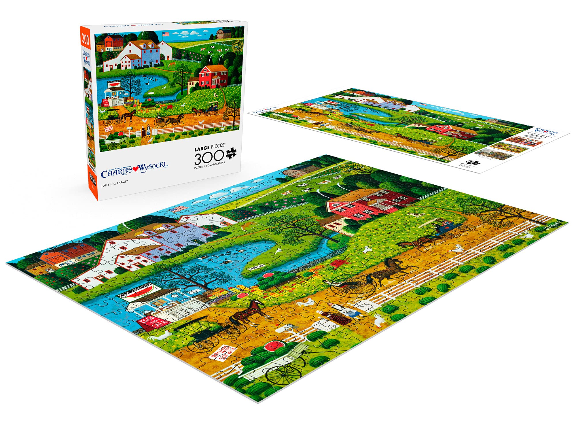 Buffalo Games - Charles Wysocki - Jolly Hill Farms - 300 Large Piece Jigsaw Puzzle