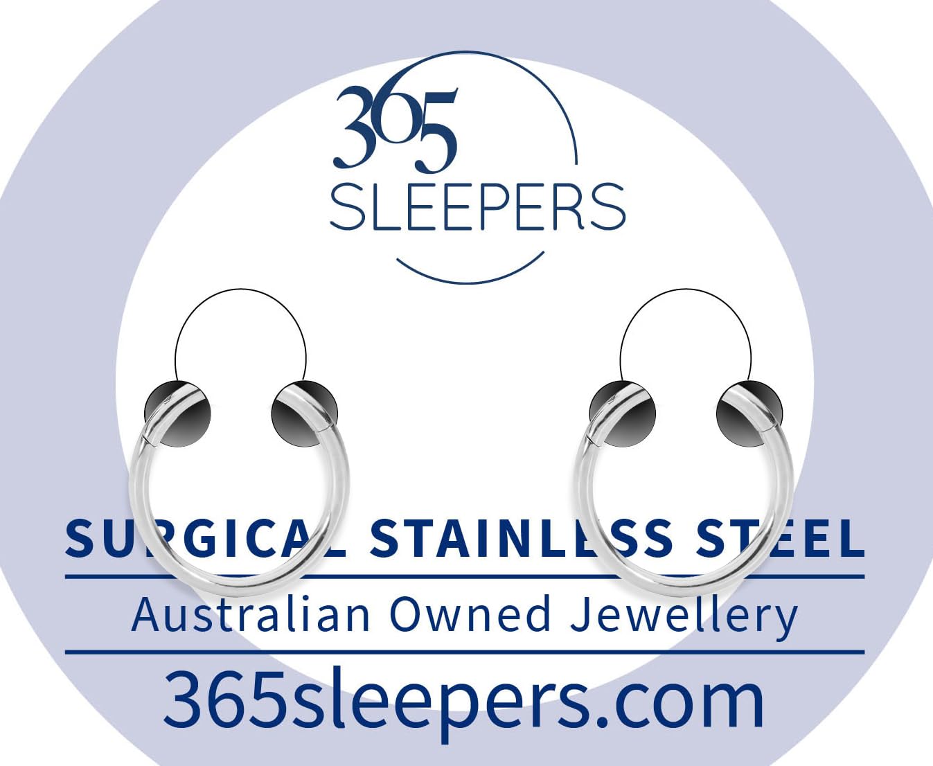 365 Sleepers 2PCS 20G Surgical Steel 6mm - 10mm Hinged Hoop Segment Septum Cartilage Helix Tragus Nose Ring Unisex Sleeper Earrings