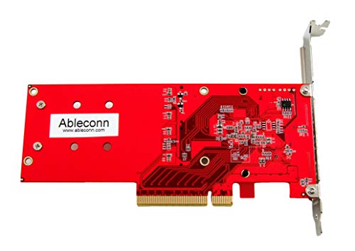 Ableconn PEXM2-130 Dual M.2 PCIe NVMe SSD Adapter Card - PCI Express 3.0 x8 / x16 Support 2X M.2 NGFF (M-Key) PCIe NVMe SSD for Mac & PC (ASMedia ASM2824 Switch) - PCIe NVMe Adapter Dual