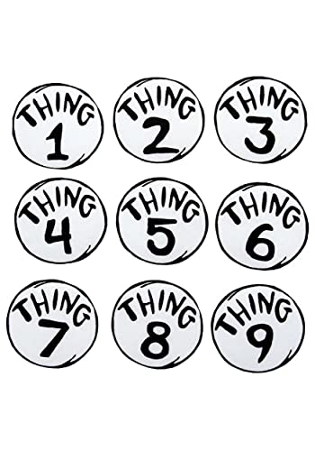 Dr. Seuss Thing 1-9 T-Shirt Iron On Printed Patch Costume Set for Kids and Adults