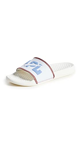APL: Athletic Propulsion Labs Women's Big Logo Techloom Slide, Ivory/ForgedBlue/Beachwood, 8 Medium US
