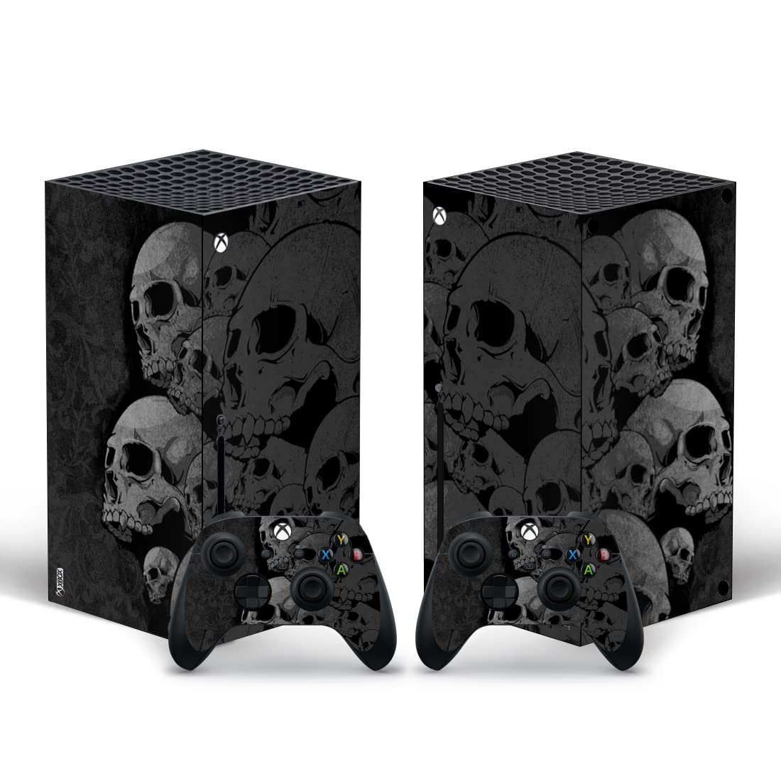Xbox Series X Skin Stickers Decal Full Body Vinyl Cover for Microsoft Xbox Series X Console and Controllers - Black Skull