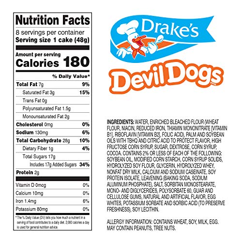 Drake's Devil Dogs, 13.63 oz, 8 Count
