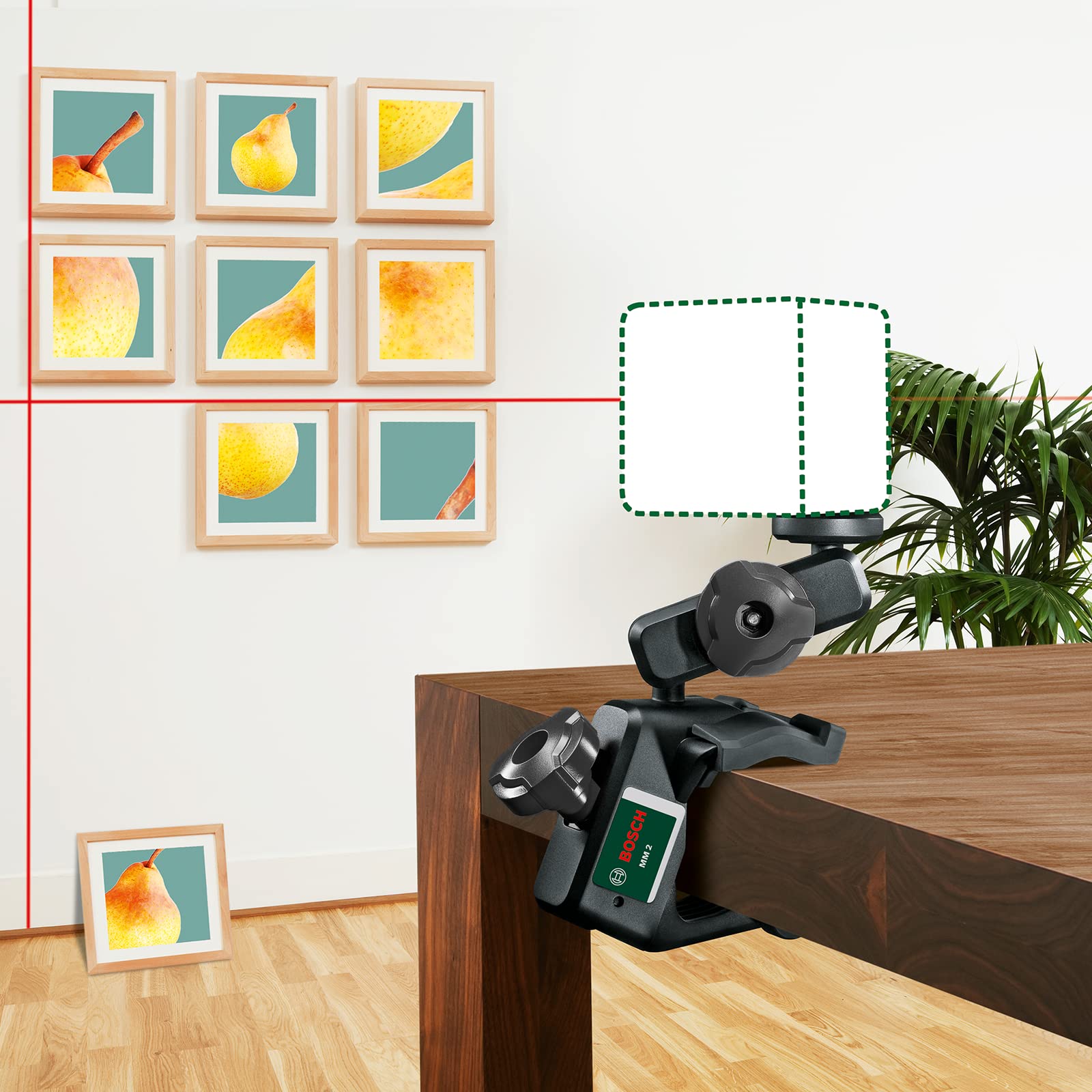 Bosch Universal clamp MM 2 (with Clamping Range of 10-60 mm and Height Adjustment of 40-95 mm for Fast and Flexible Positioning of Cross line Lasers)
