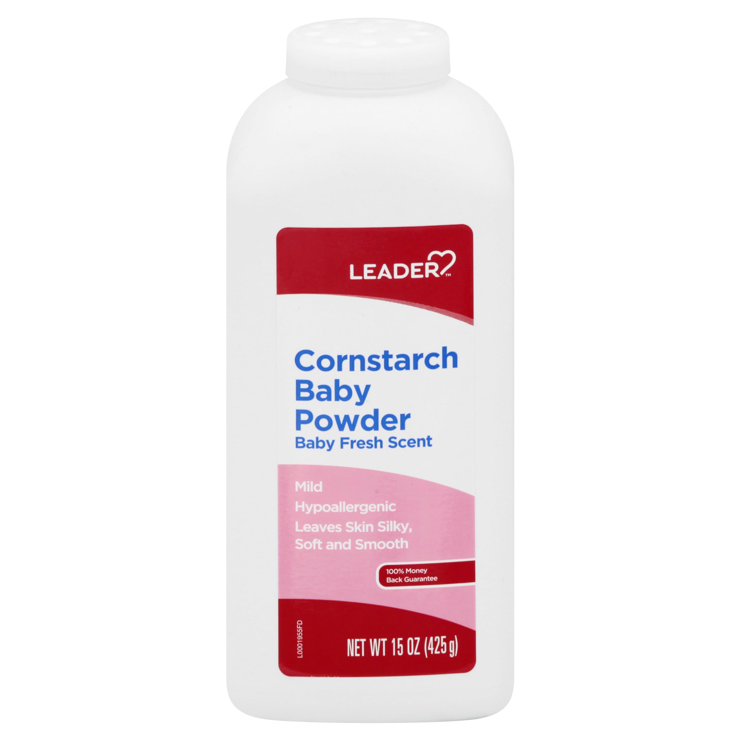 LEADER Cornstarch Baby Powder, Baby Fresh, 15oz Each