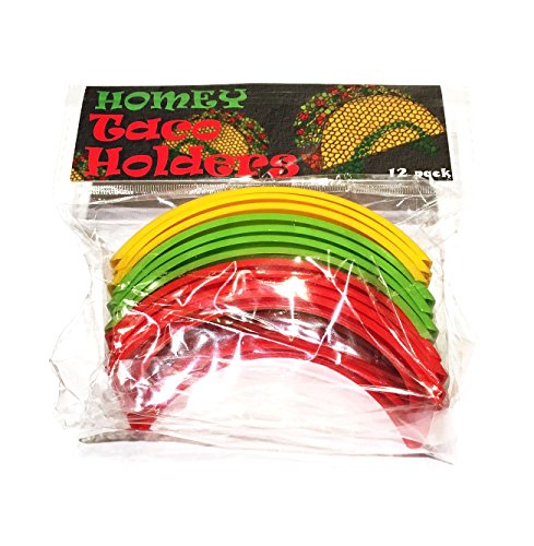 Homey Product Original Taco Holders - Non Toxic BPA Free Microwave Safe Stands for Soft and Hard Shells