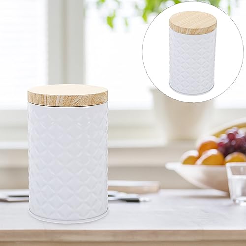 Cabilock 2pcs Tea Tin Canisters Metal Jar Airtight Candy Box Cookie Tins Empty Candle Tin Tea Bag Organizer Box Round Jewelry Boxes Kitchen Storage Containers for Sugar Tea