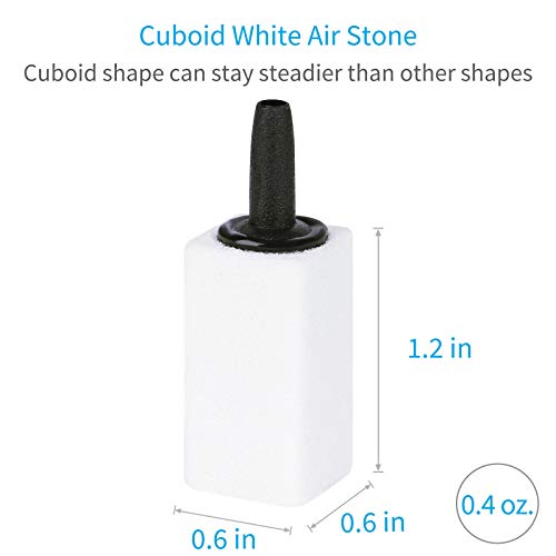 Pawfly 1.2 Inch Air Stone White Cuboid Bubble Stone Diffuser Bubbler Airstones for Aquarium Fish Tank and Pump, 10 Pack